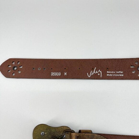 Velez | Accessories | Velez Size M Nwot Brown Leather Flower Cut Out ...